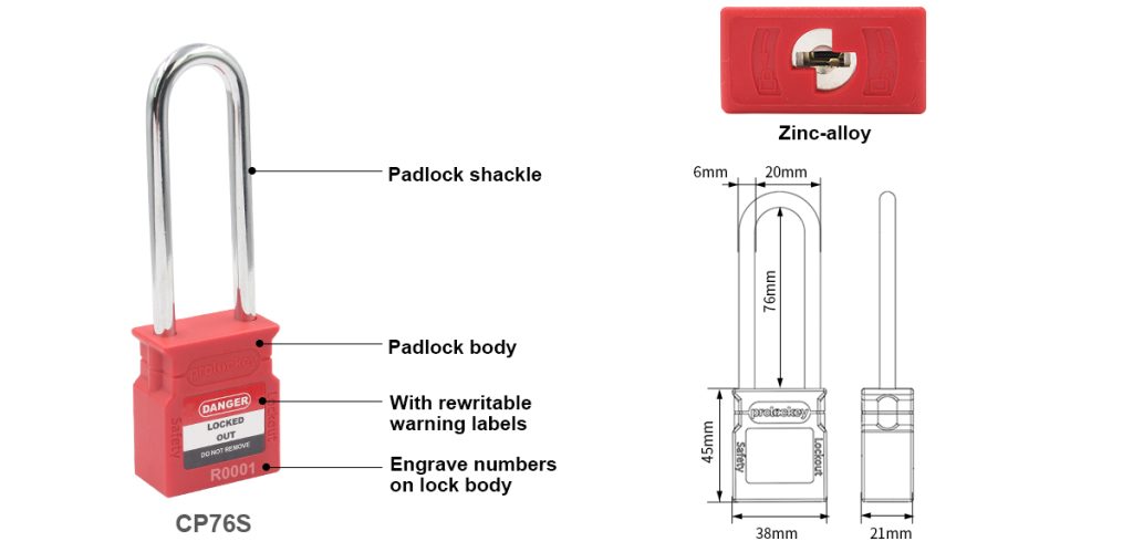76mm Steel Short Shackle Safety Padlock - Lockey